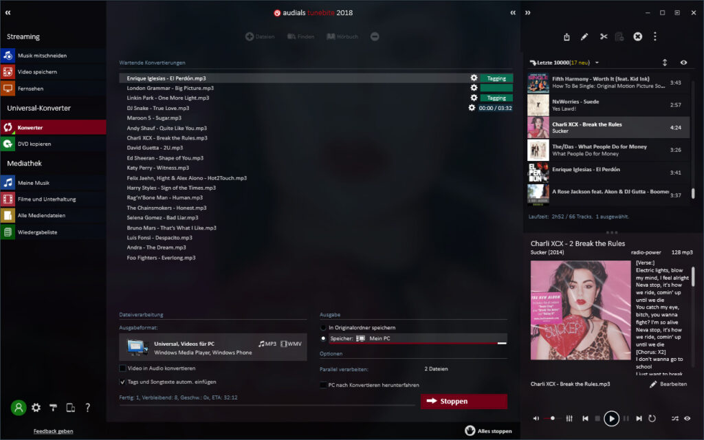 "Audials Tunebite": Streams von Spotify, Apple Music, Deezer & Co ...